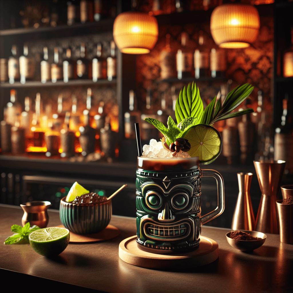 Java Island Breeze, Tropical coffee cocktail with tiki ingredients