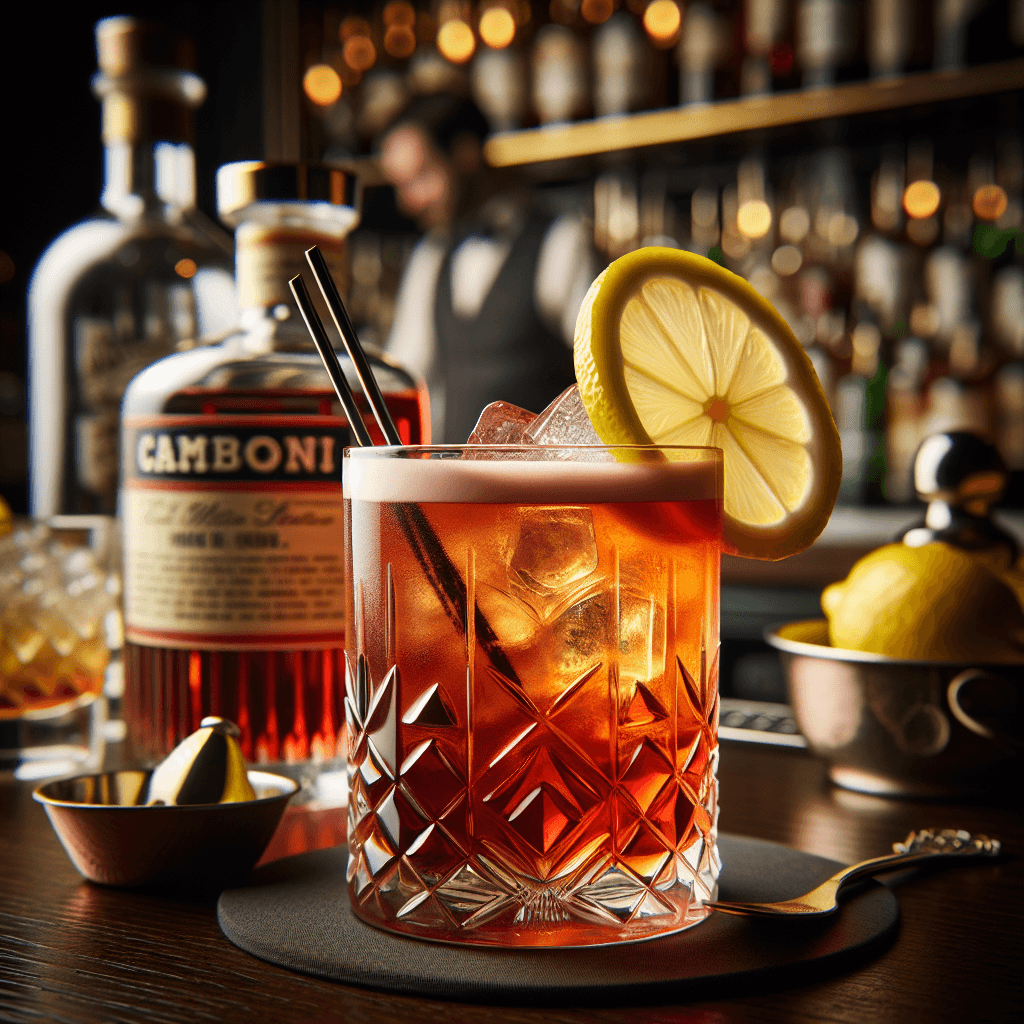 Lemon Glow Negroni, Refreshing twist on classic Negroni with lemon zest