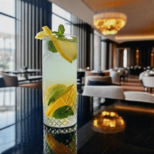 Luminous Lemon-Lime Mojito, Refreshing mojito with a bright, clear twist