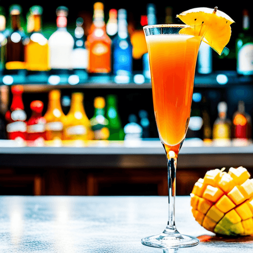 Mango Inferno, Vibrant, spicy cocktail with mango sweetness and fiery kick