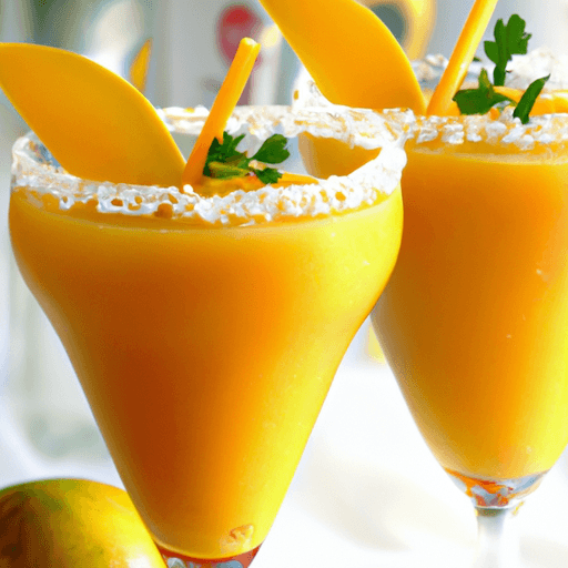 Mango Margarita Madness, Refreshing tequila cocktail with fresh mango