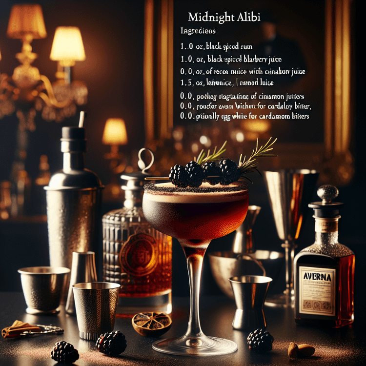 Midnight Alibi, Mysterious cocktail for murder mystery dinners
