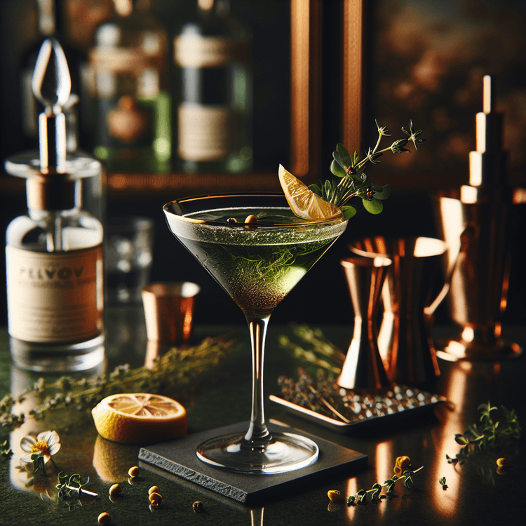 Midnight Forest Martini, Woodland blend with Pelinkovac and botanicals