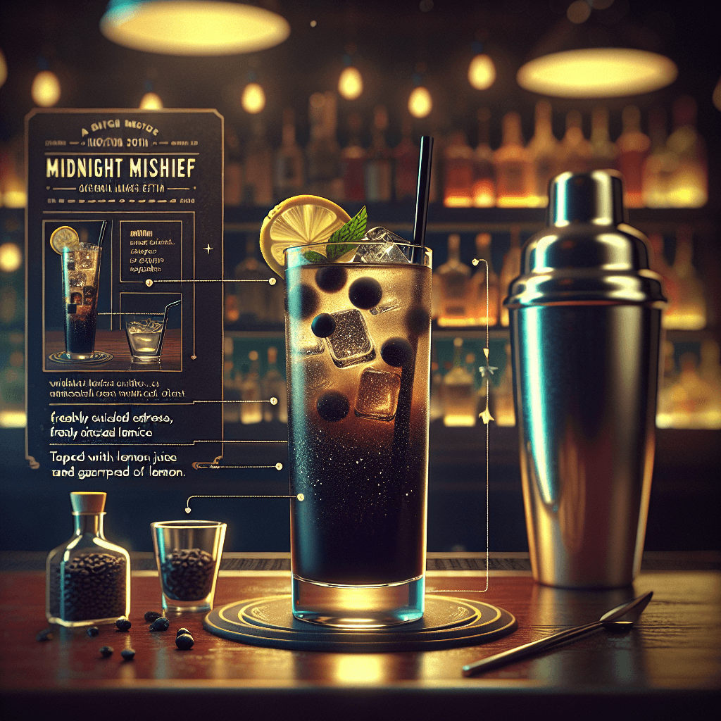 Midnight Mischief, Seductive cocktail with rum, vodka, espresso, lemon ...