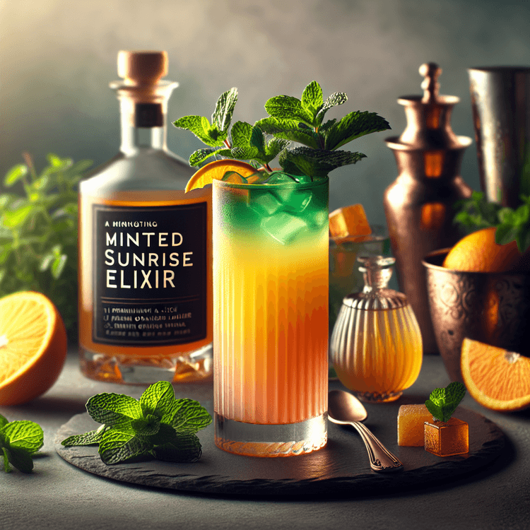 Minted Sunrise Elixir, Refreshing mint and orange elixir with a hint of ...