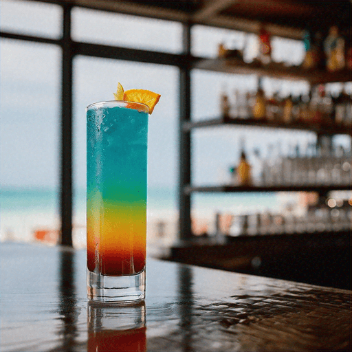 Neptune's Horizon, Vibrant cocktail inspired by the sea