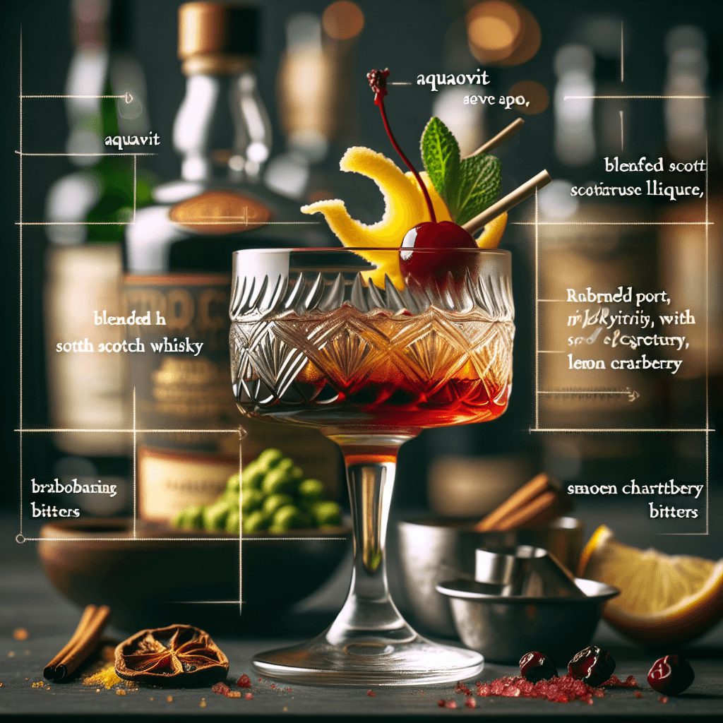 Nordic Nightcap, Scandinavian-inspired complex cocktail with Aquavit ...