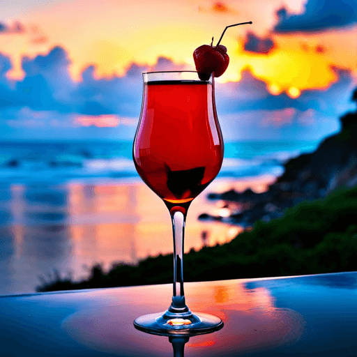 Oceanic Blush, Oceanic Blush cocktail with sea cucumber, kelp, citrus twist