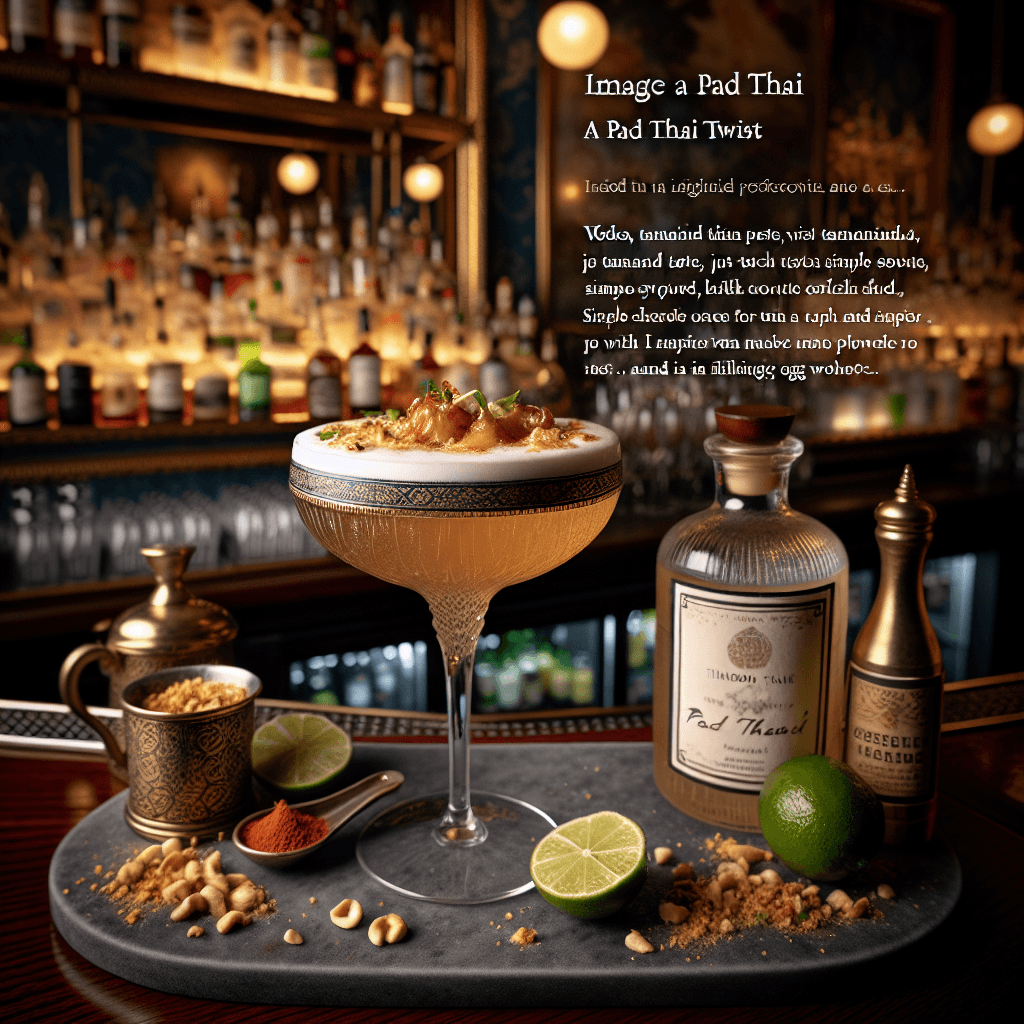 Pad Thai Twist, Savory cocktail with Thai-inspired flavors