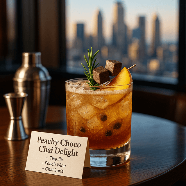 Peachy Choco Chai Delight, Peachy Choco Chai Delight cocktail