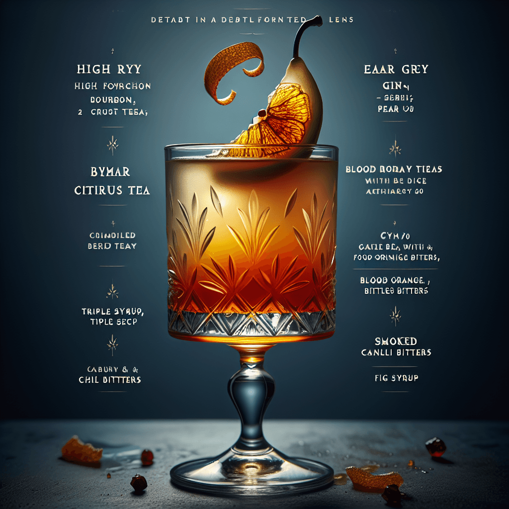 Pear Twilight, Complex, sweet cocktail with bourbon, gin, tea, pear ...