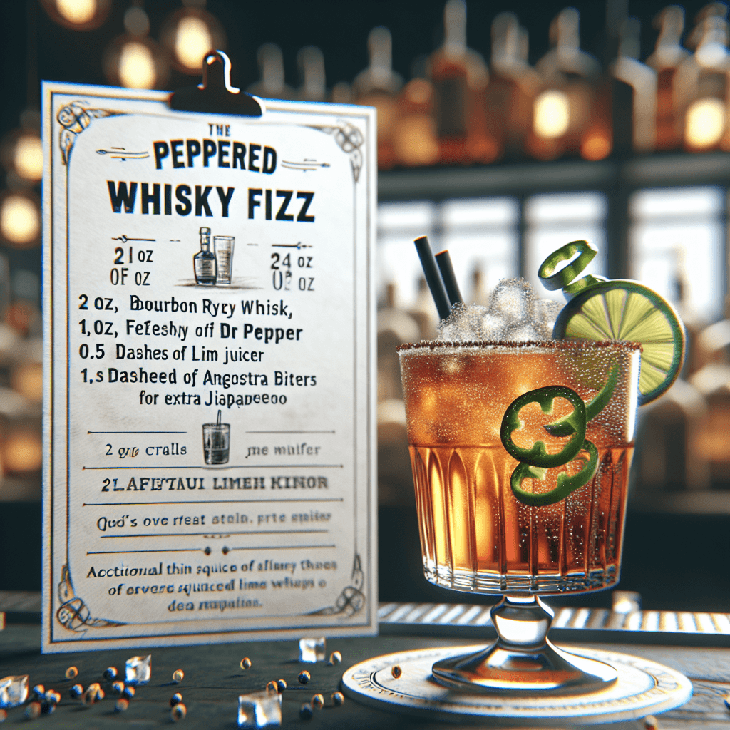 Peppered Whisky Fizz, Bold cocktail with Dr Pepper, whisky, spice, and ...