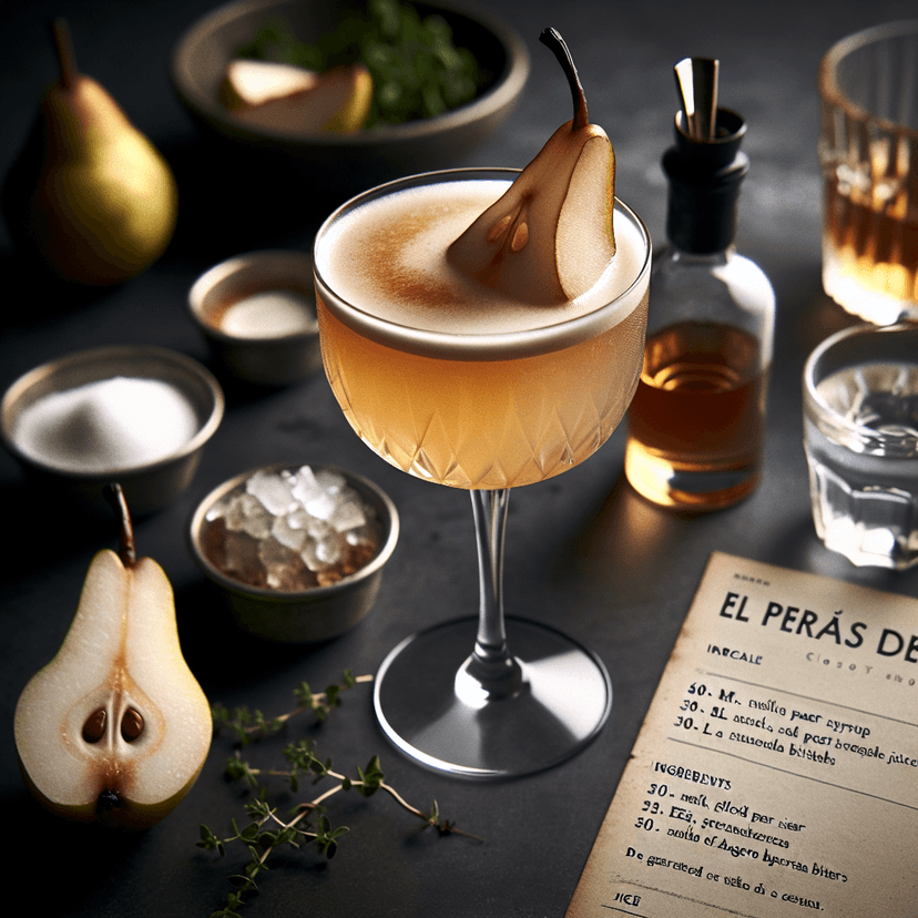 Peras del Paraíso, Cóctel sofisticado con Pisco y syrup de pera