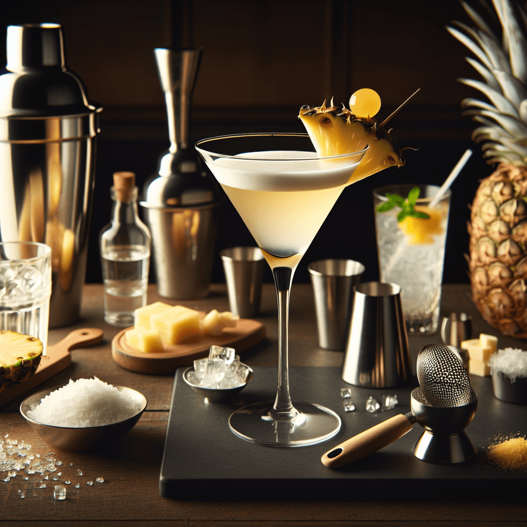 Pineapple Cloud Martini, Tropical sweet, fluffy texture, visually ...