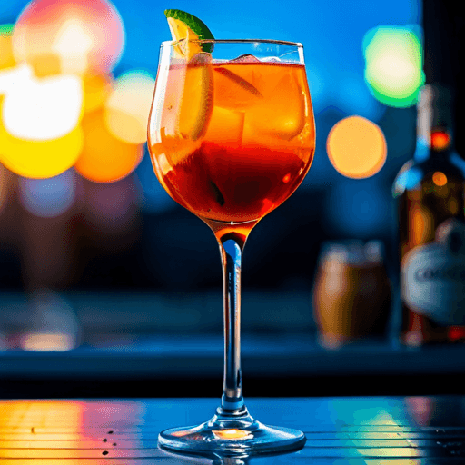 Pomegranate Sunset Spritz, Refreshing cocktail capturing sunset essence