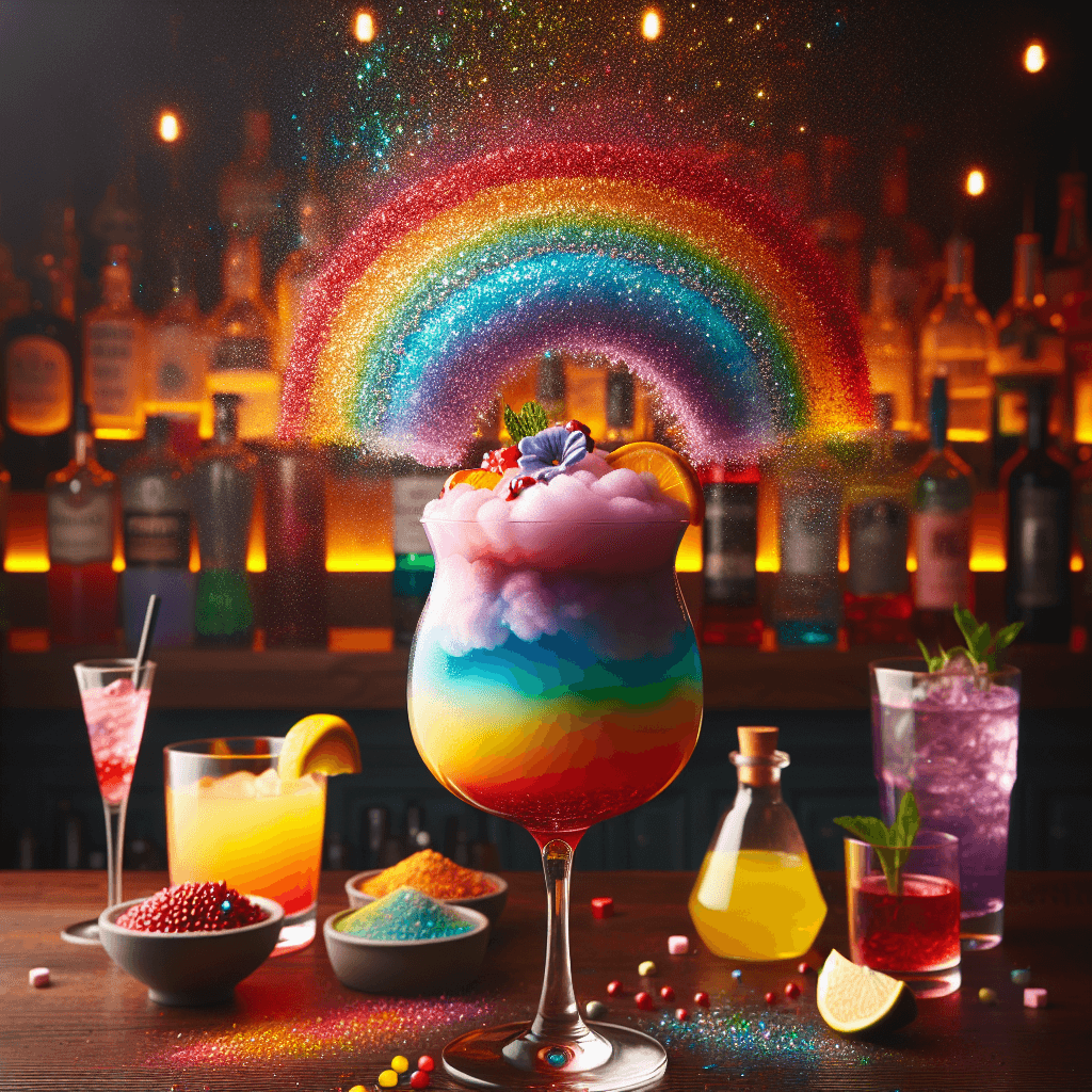 Rainbow Enchantment Elixir, Whimsical multi-layered cocktail with ...