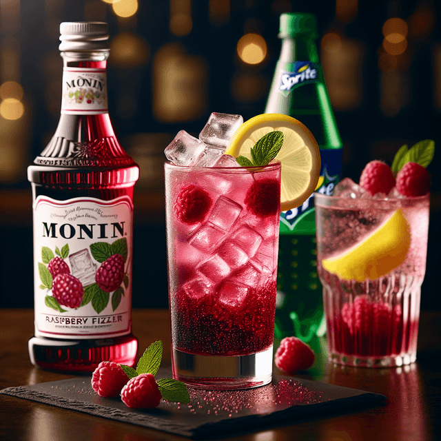 Raspberry Fizzler, Refreshing mocktail with raspberry, lemon, and Sprite