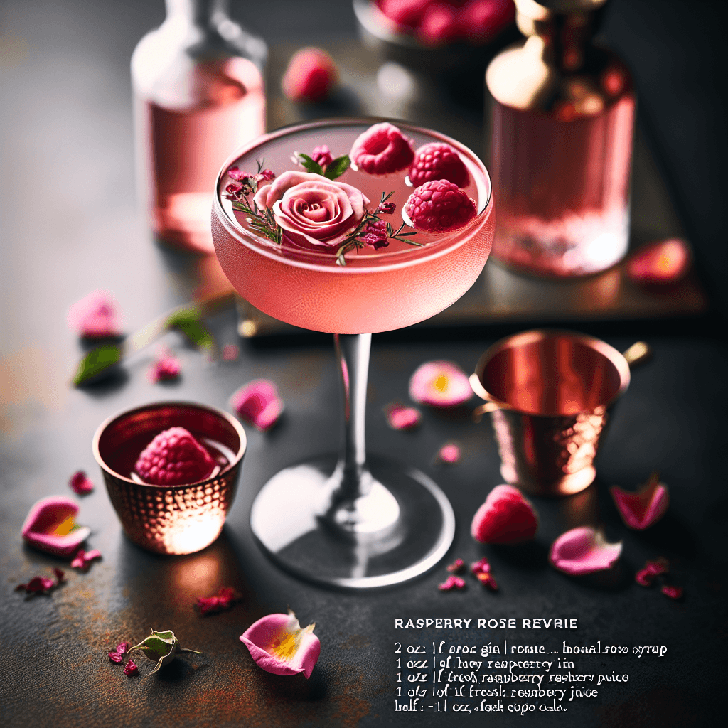 Raspberry Rose Reverie, Sophisticated cocktail with gin, rose ...