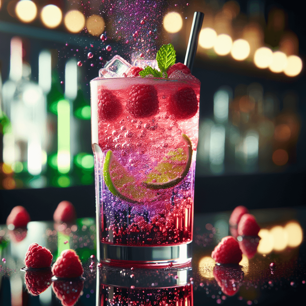 Raspberry Sparkle Fizz, Refreshing Raspberry Sparkle Fizz mocktail