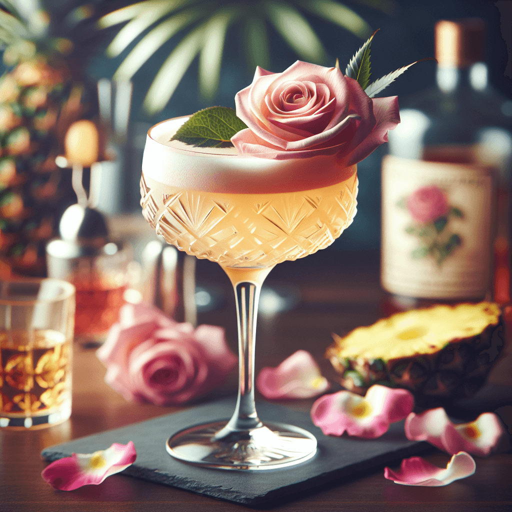 Rose Garden Bliss, Delicate cocktail with rose, tropical, and creamy ...