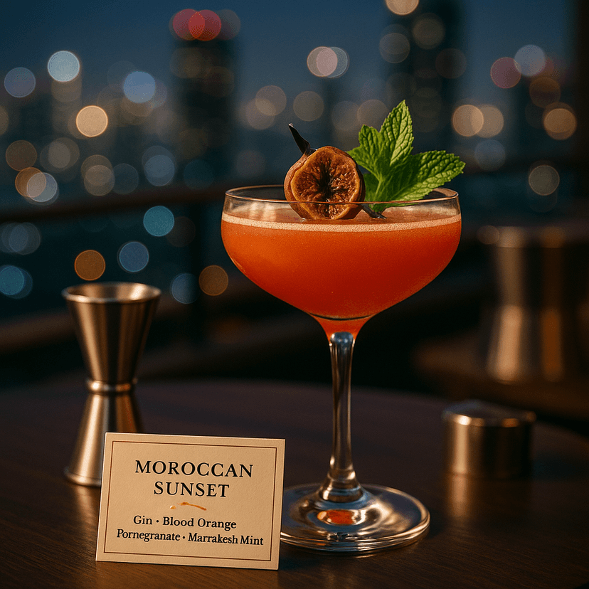 Sahara Sunset, Exotic Moroccan sunset cocktail with sweet, spicy ...