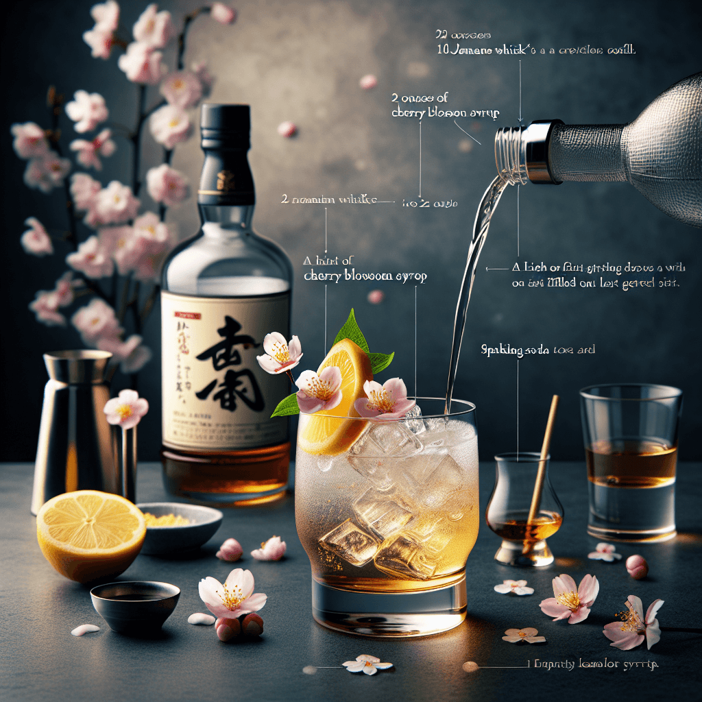 Sakura Highball, Japanese whisky highball with cherry blossom syrup