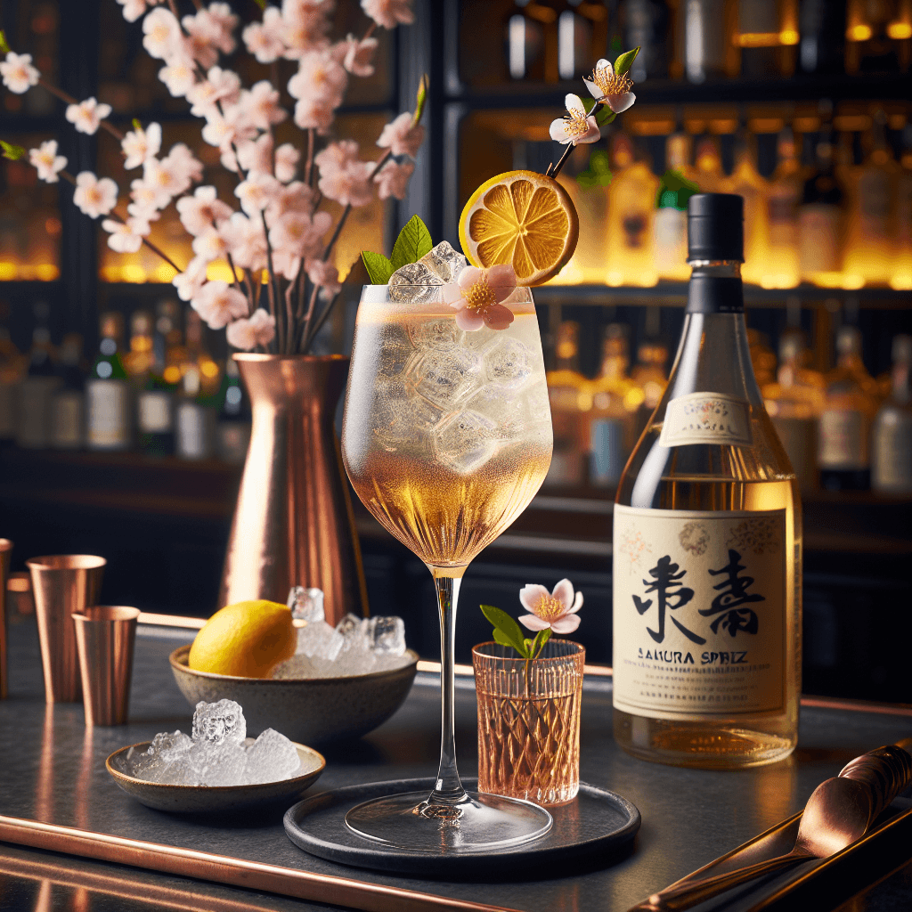 Sakura Spritz, Innovative Sakura Spritz cocktail with Yuzu and sakura ...