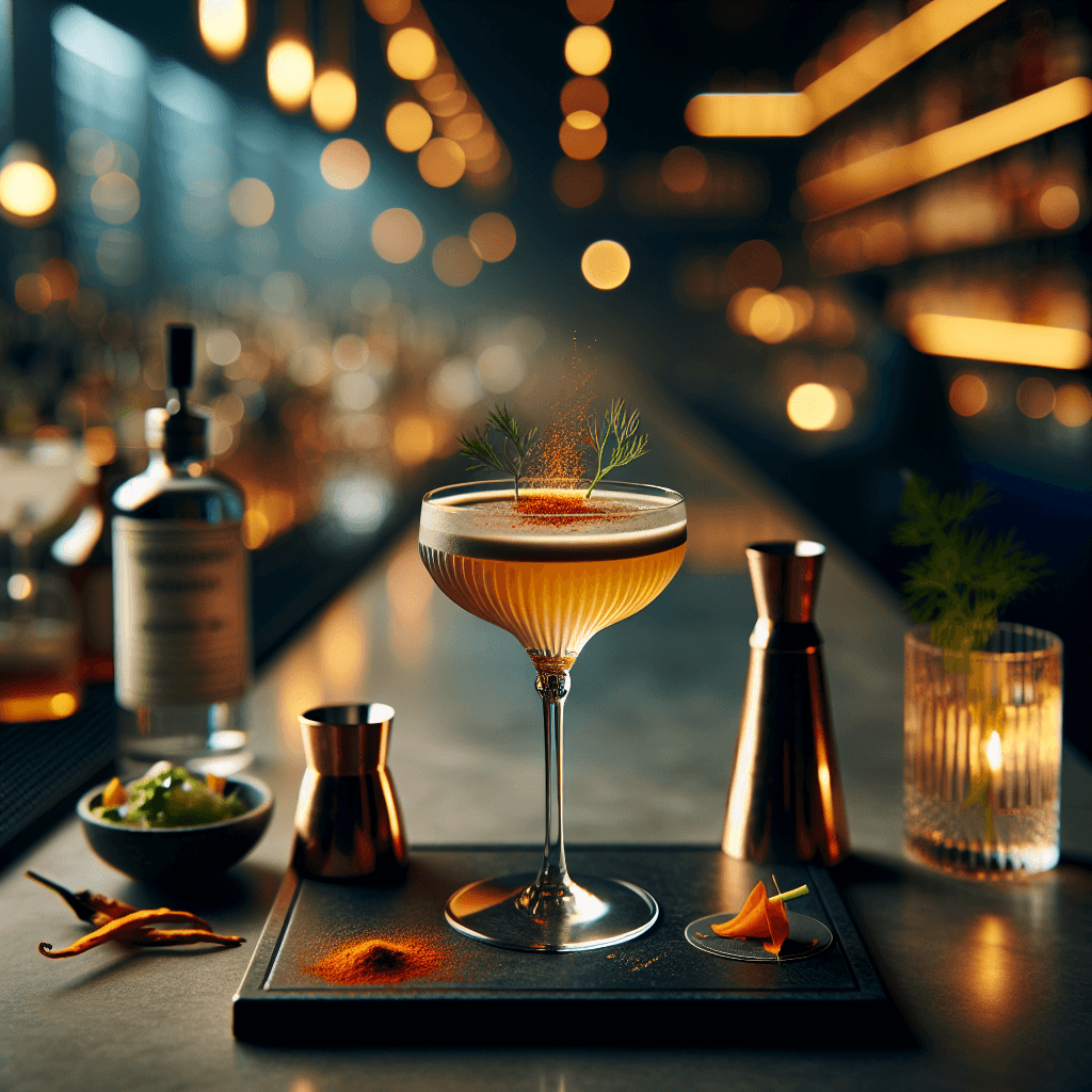 Savory Sunset Elixir, Sophisticated cocktail with vegan fat-washed gin ...