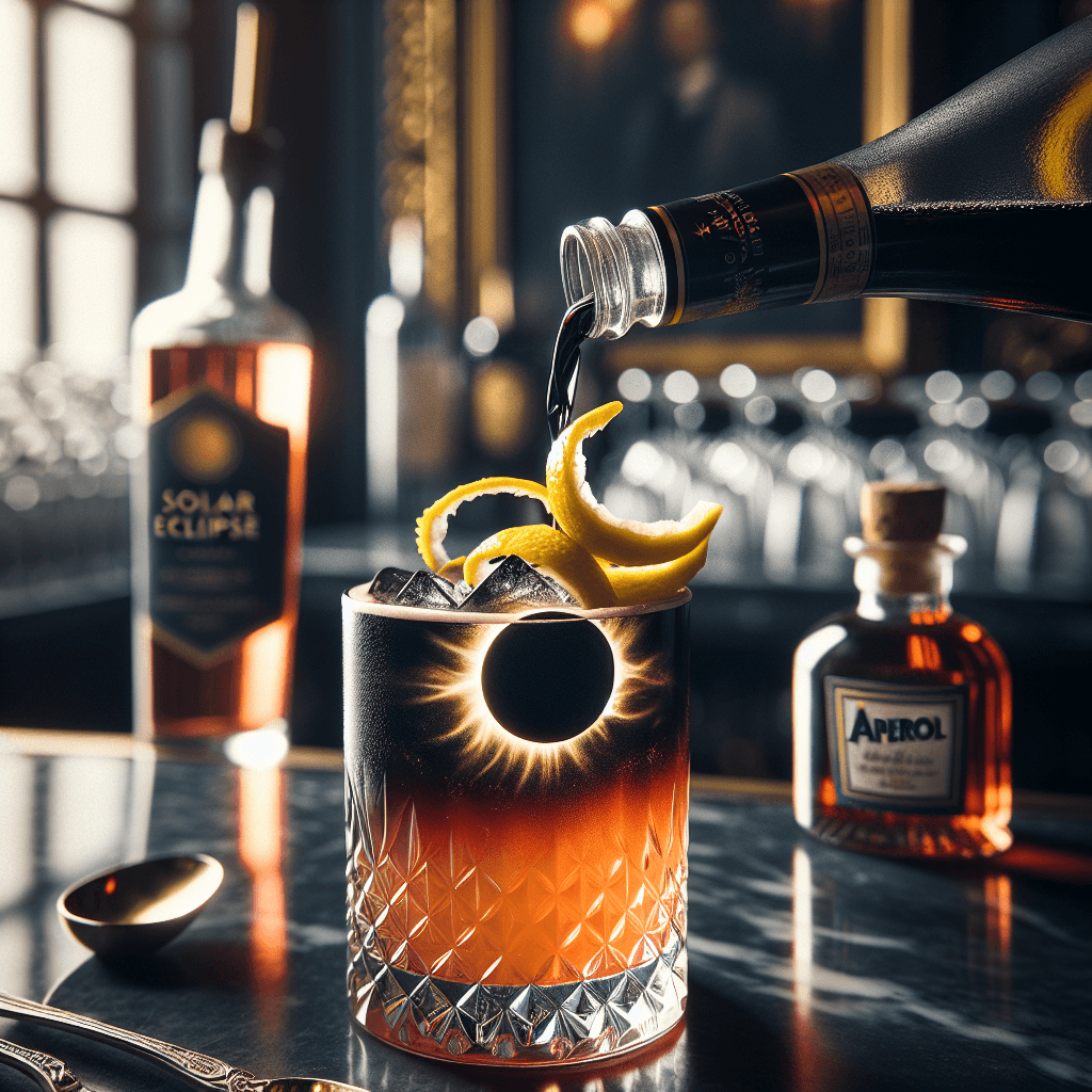 Solar Eclipse Spritz, Enigmatic cocktail capturing solar eclipse essence