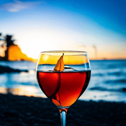 Sonoma Sunset, Coastal-desert fusion in a vibrant, mesmerizing cocktail