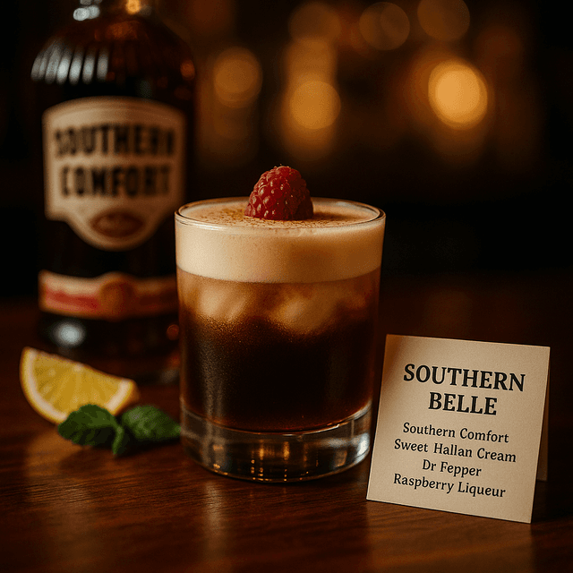 Southern Sweet Sparkler, Southern Comfort, Dr Pepper, Italian cream ...