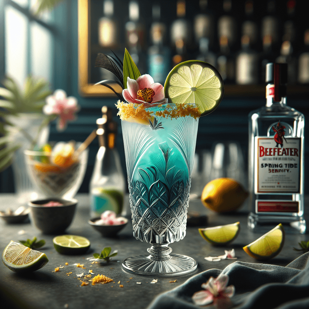 Spring Tide Serenity, Refreshing spring cocktail with tropical ...