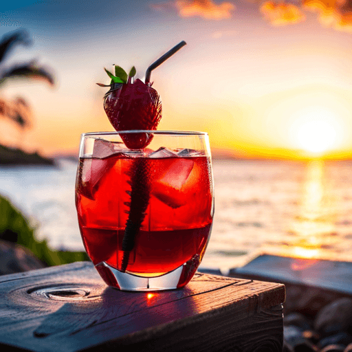 Strawberry Sunset Bliss, Innovative cocktail with Alizé Red Passion ...