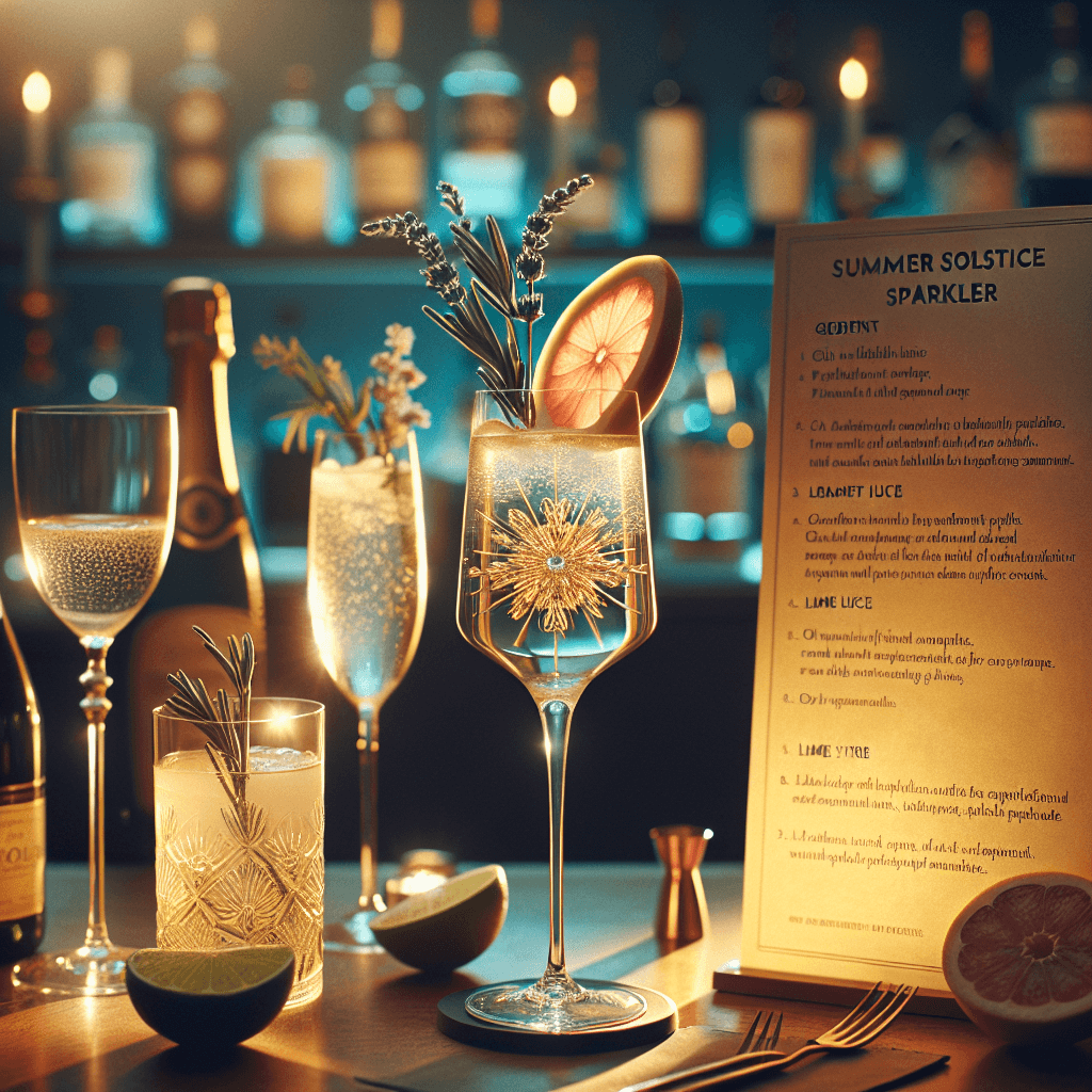 Summer Solstice Sparkler, Refreshing summer cocktail with floral and ...