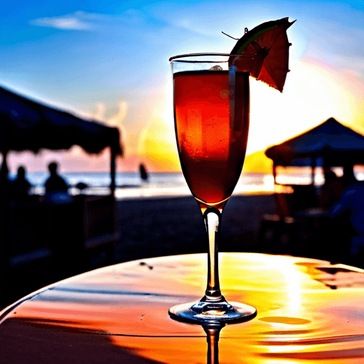 Sunset Breeze, Vibrant tropical sunset cocktail