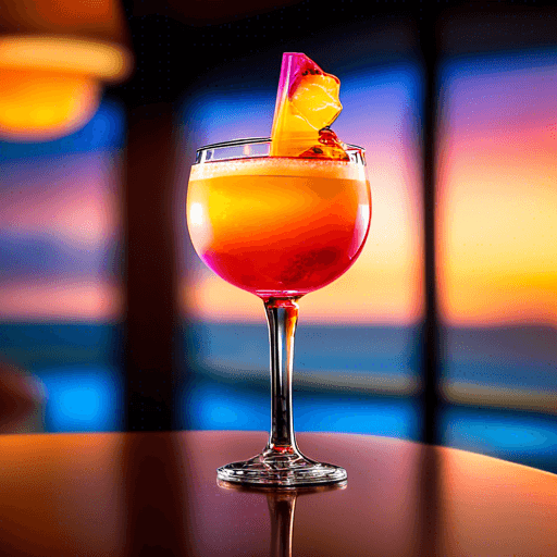 Sunset Fizz Delight, Effervescent cocktail with orange soda, triple sec ...
