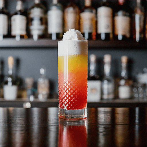 Sunset Glacier, Colorful shaved ice cocktail with Aperol, Blue Curacao ...