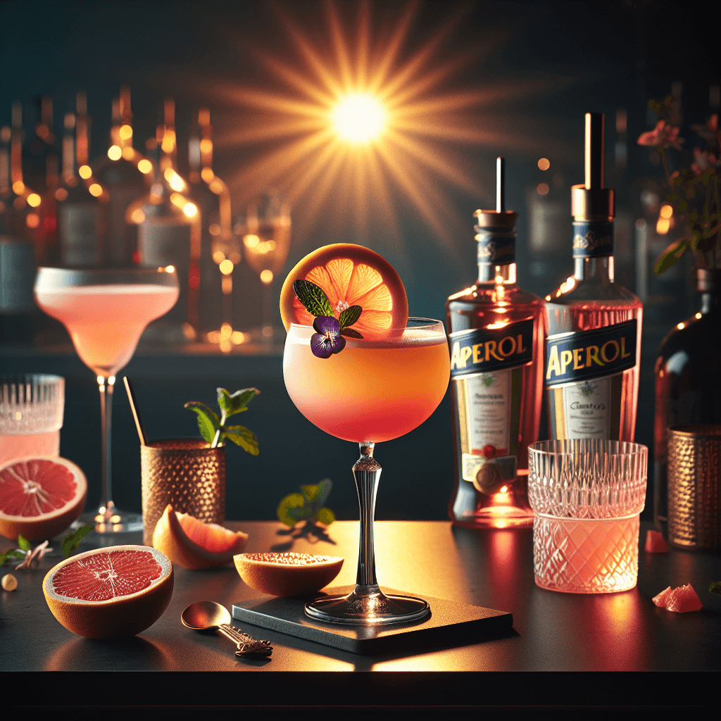 Sunset Serenade, alluring and refreshing cocktail with bittersweet notes