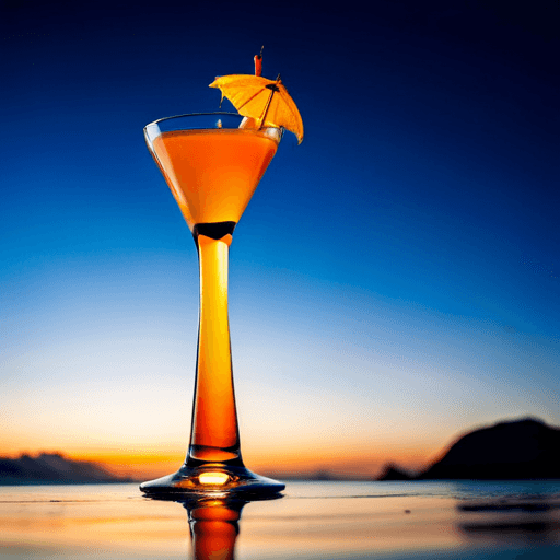 Sunset Serenade, Fruity lavender vodka cocktail with prosecco sparkle