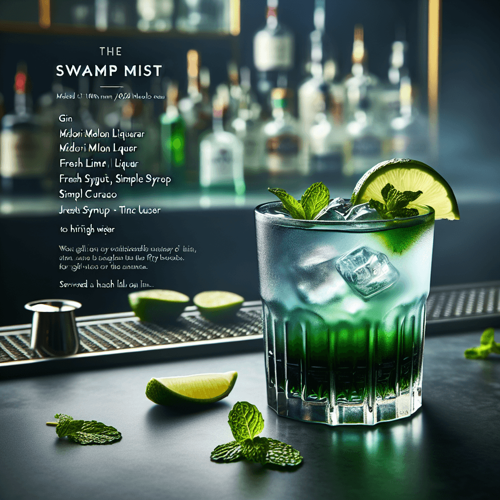 Swamp Mist, Mysterious, enchanting cocktail with layered flavors