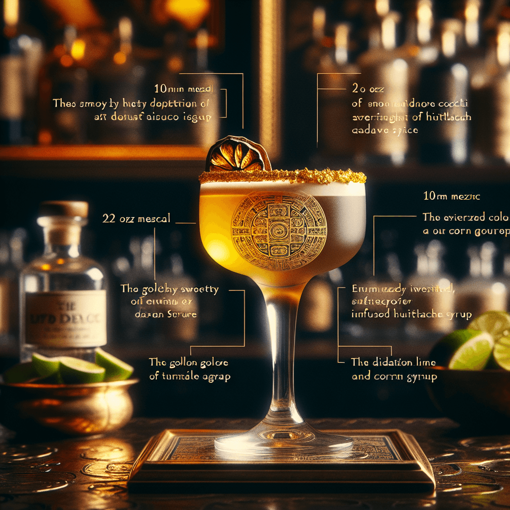 The Golden Aztec, Modern Aztec cocktail with smoky, sweet, and spiced notes