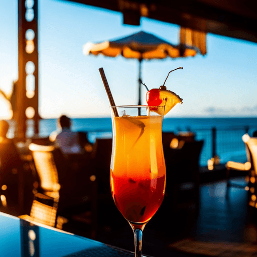 Tropical Chocolate Sunset, Exotic tropical cocktail with chocolate and ...