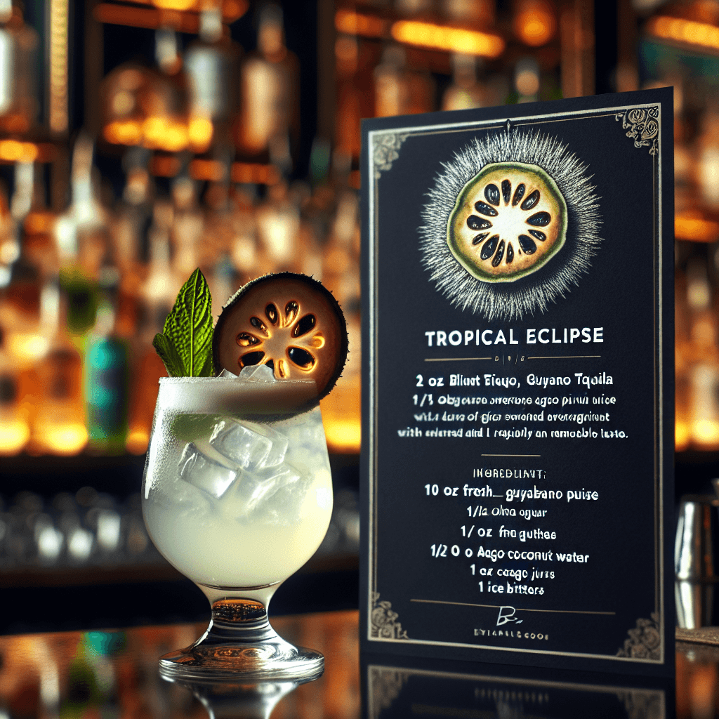 Tropical Eclipse, Tequila and Guyabano fruit fusion cocktail