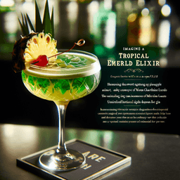 Tropical Emerald Elixir, Tropical cocktail with pineapple, chartreuse ...