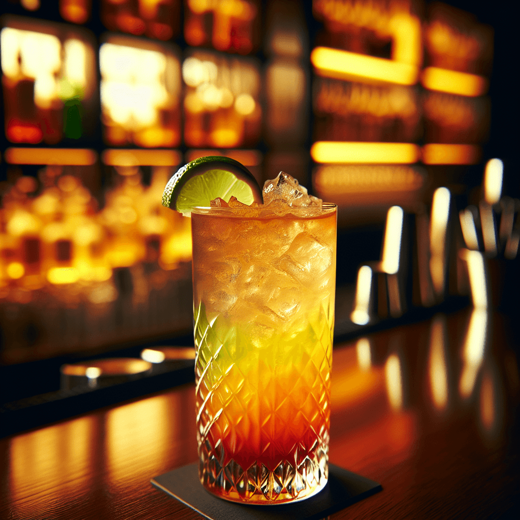 Tropical Ginger Fizz, Vibrant and refreshing tropical cocktail with rum ...
