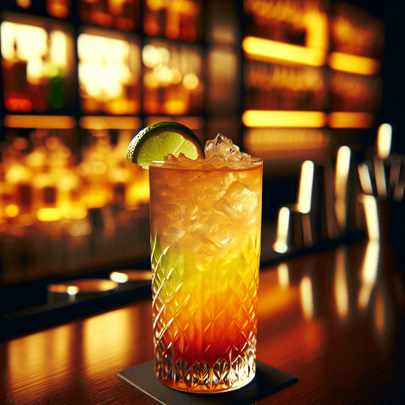 Tropical Ginger Fizz, Vibrant and refreshing tropical cocktail with rum ...