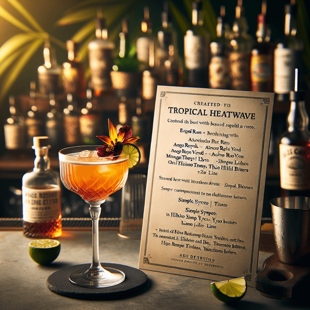 Tropical Heatwave, Spirit-forward spring cocktail with aged rum and ...