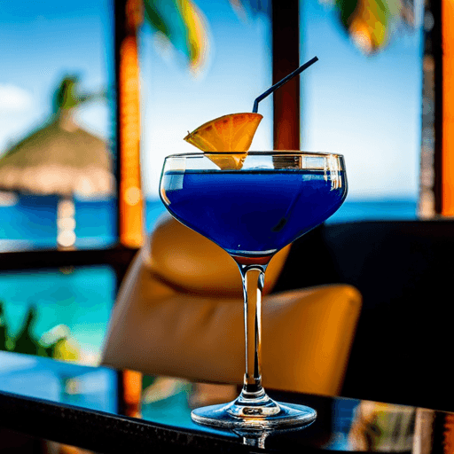 Tropical Horizon, Exotic layered cocktail with vodka, peach schnapps ...