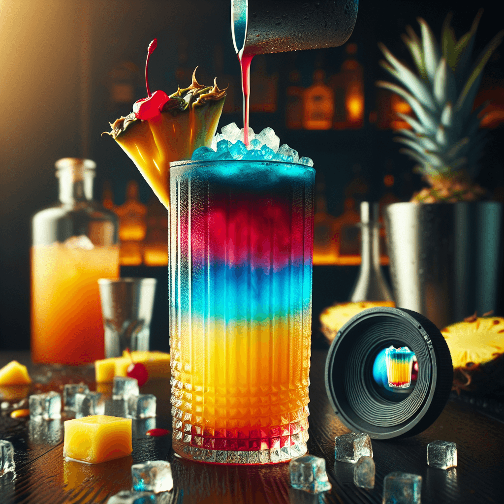 Tropical Mirage, Tropical Mirage cocktail, vacation in a sip, artful layers