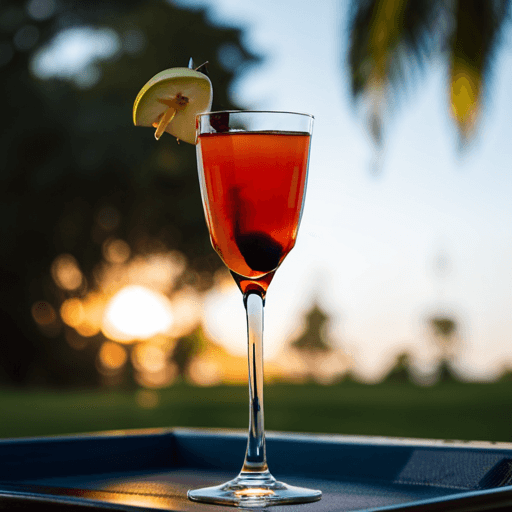 Twilight Orchard, Complex cocktail with brown liquor, genepy, creme de ...